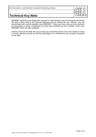 GILL Instruments' and MEASNET - WindObserver, WindMaster, WindMaster ...