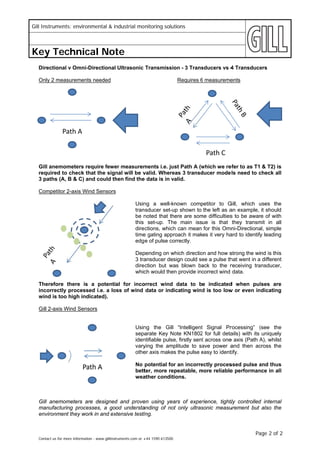 Ultrasonic Anemometers, theory of operation and 3 vs. 4 transducers | PDF