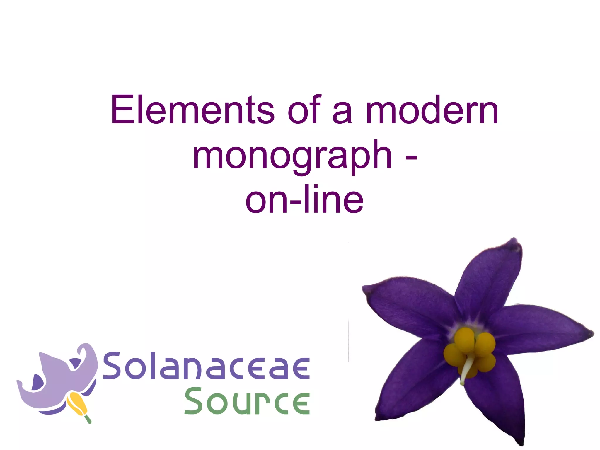 Knapp Elements of a Modern Monograph | PPT
