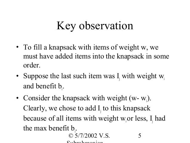 Knapsack Algorithm www.geekssay.com