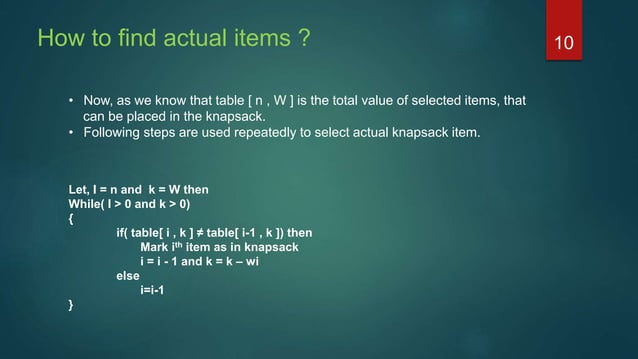 Knapsack Dynamic | PPT