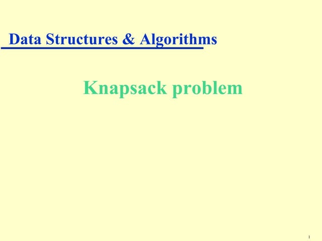 Knapsack problem | PPT
