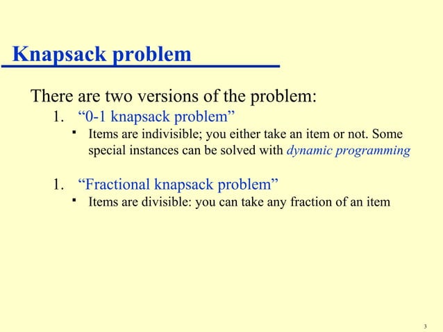 Knapsack problem | PPT