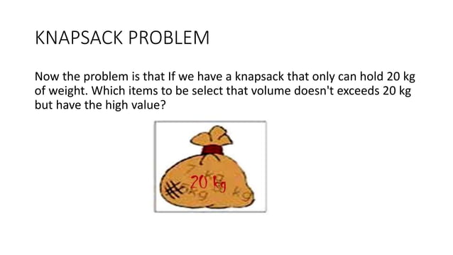Knapsack Problem Ppt