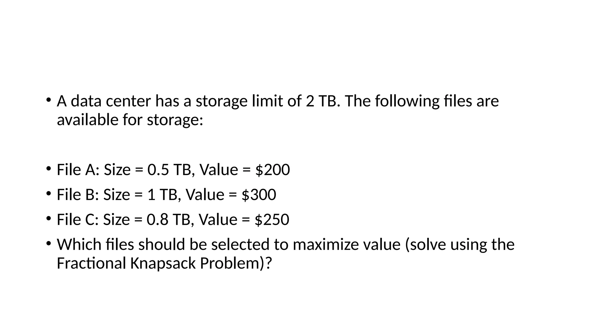 Knapsack problem based questions for practice | PPTX