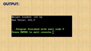 Fractional Knapsack Problem with Dora Example in Java | PPT