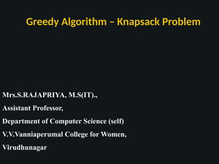 Knapsack problem using Greedy method.pptx