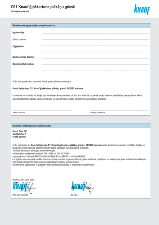 Knauf ģipškartona, reģipša plākšņu griesti | PDF