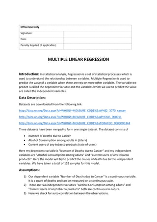 Regression and Classification Analysis | PDF