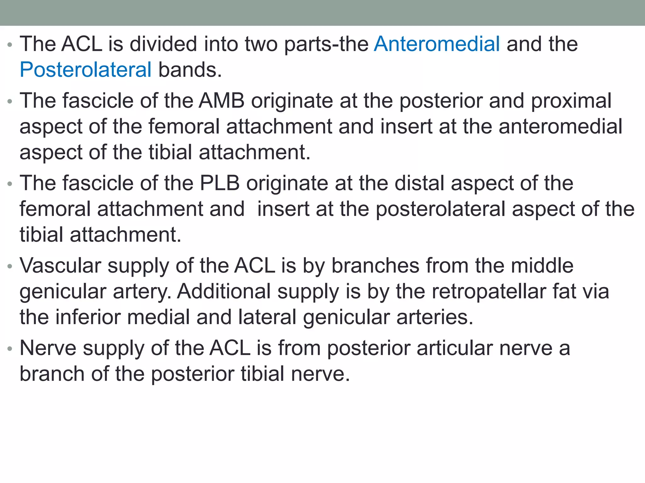 Anatomy and Examination of the Knee | PPTX