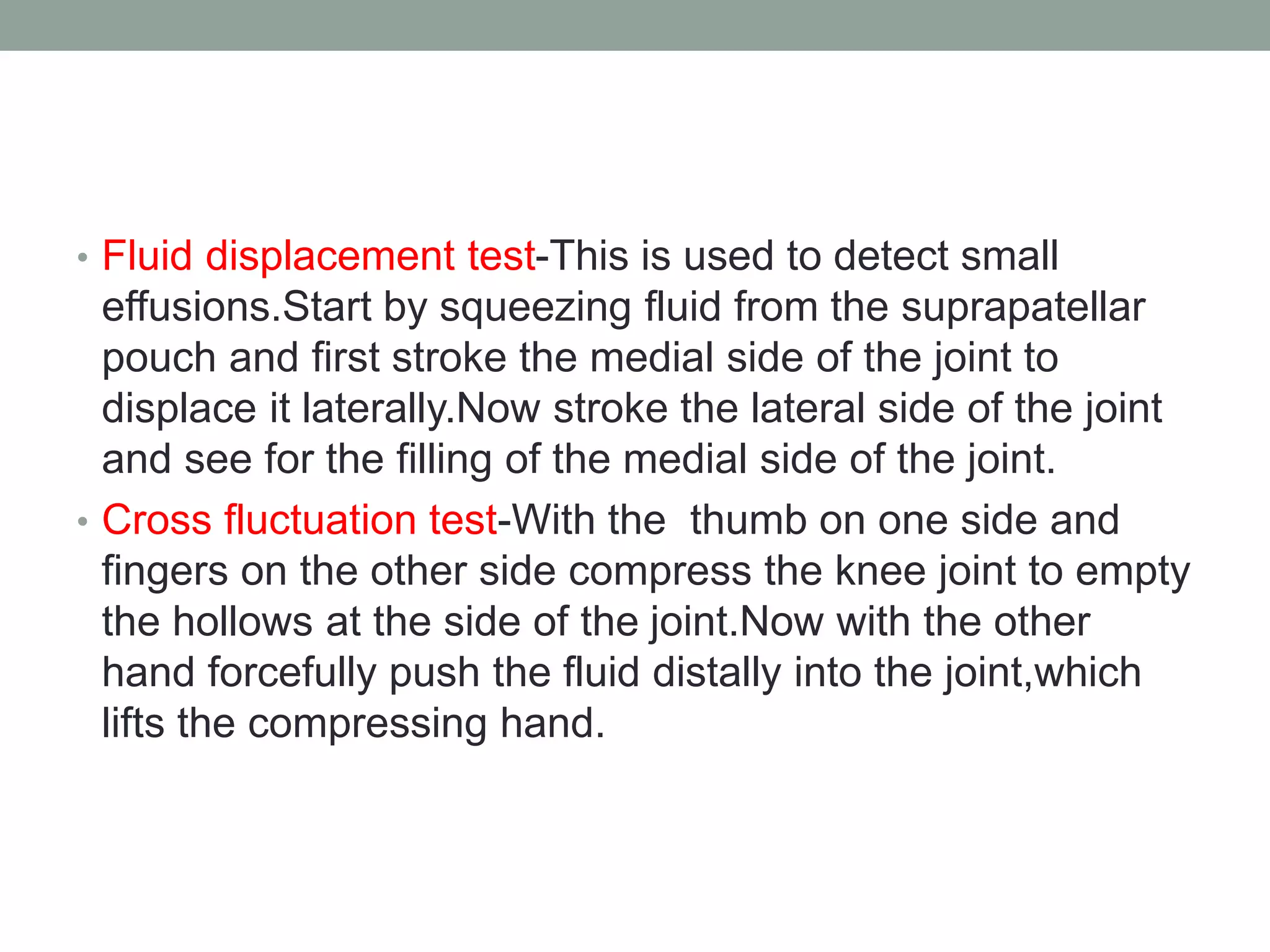 Anatomy and Examination of the Knee | PPTX