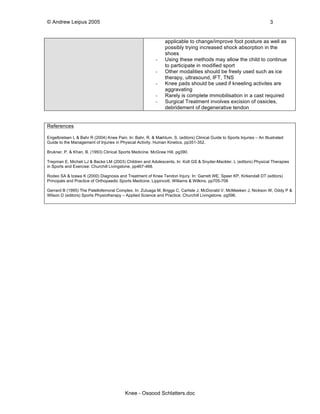 osgood schlatters disease (OSD) of knee joint | PDF