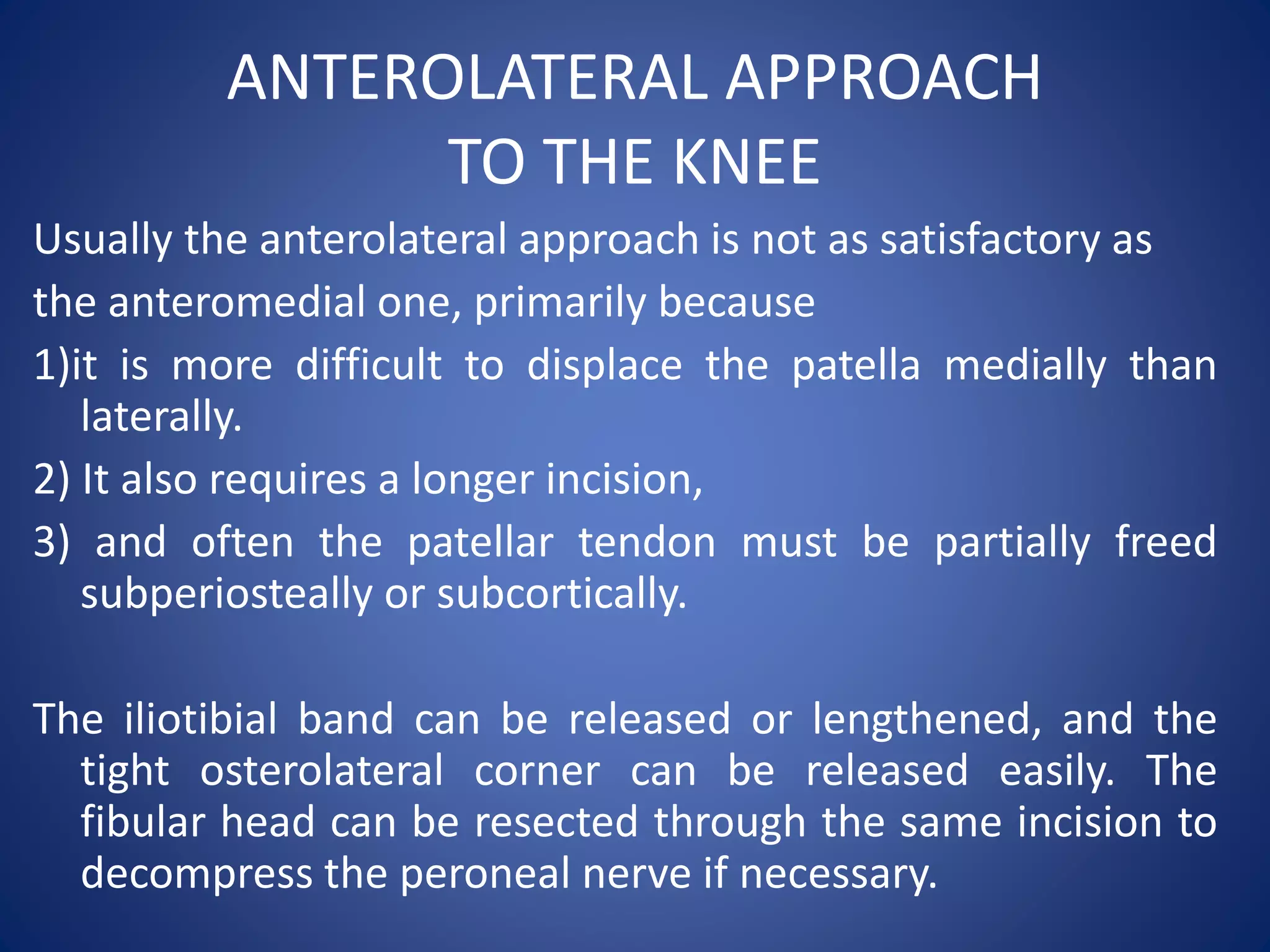 Surgical approaches to knee and ankle joints | PPTX