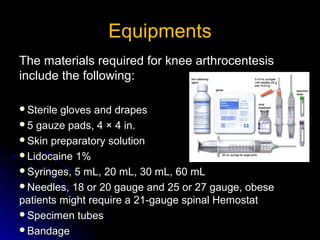 Knee arthrocentesis | PPT