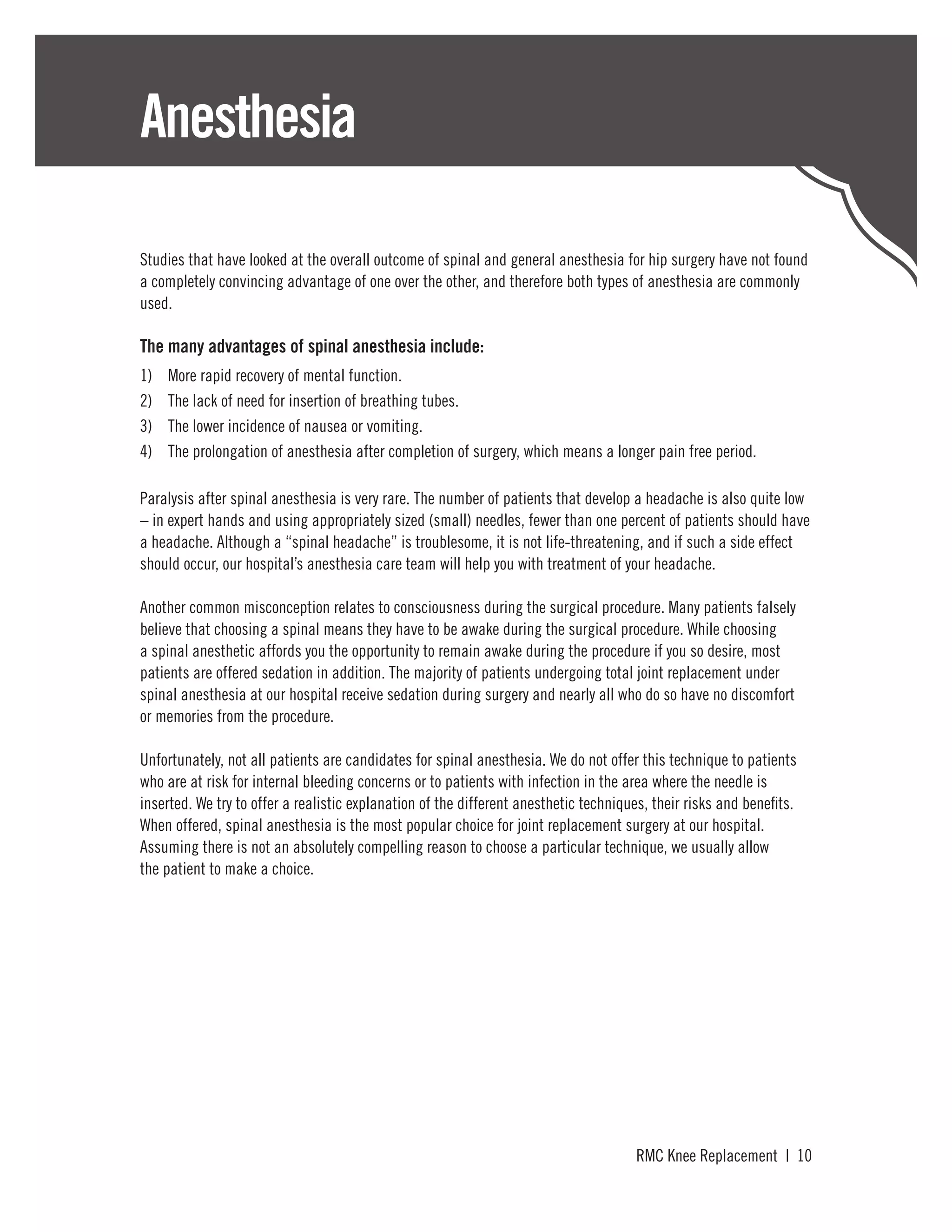 A Patient's Guide to Knee Replacement Surgery: Ripon Medical Center | PDF