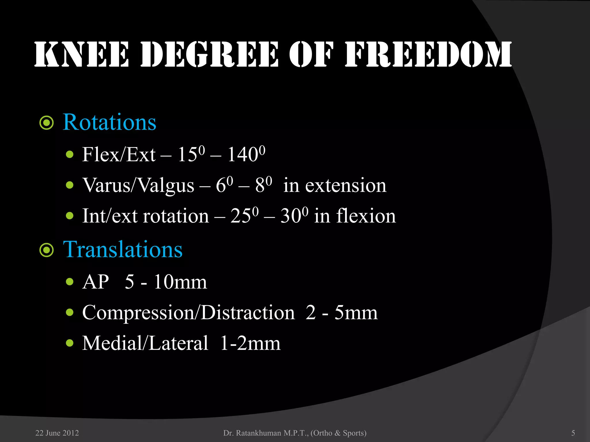Knee biomechanic | PPTX
