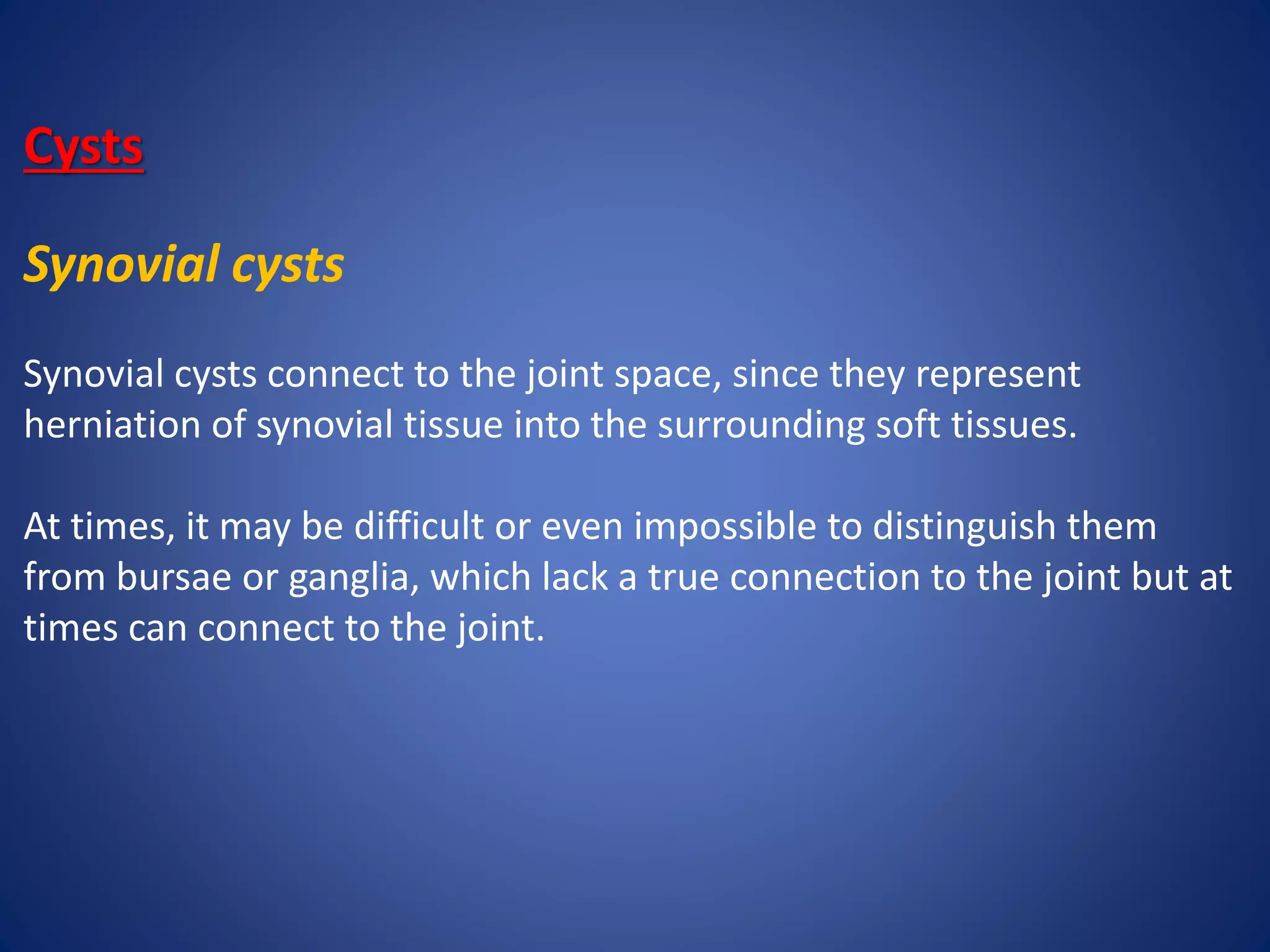 Knee cystic lesions | PPTX