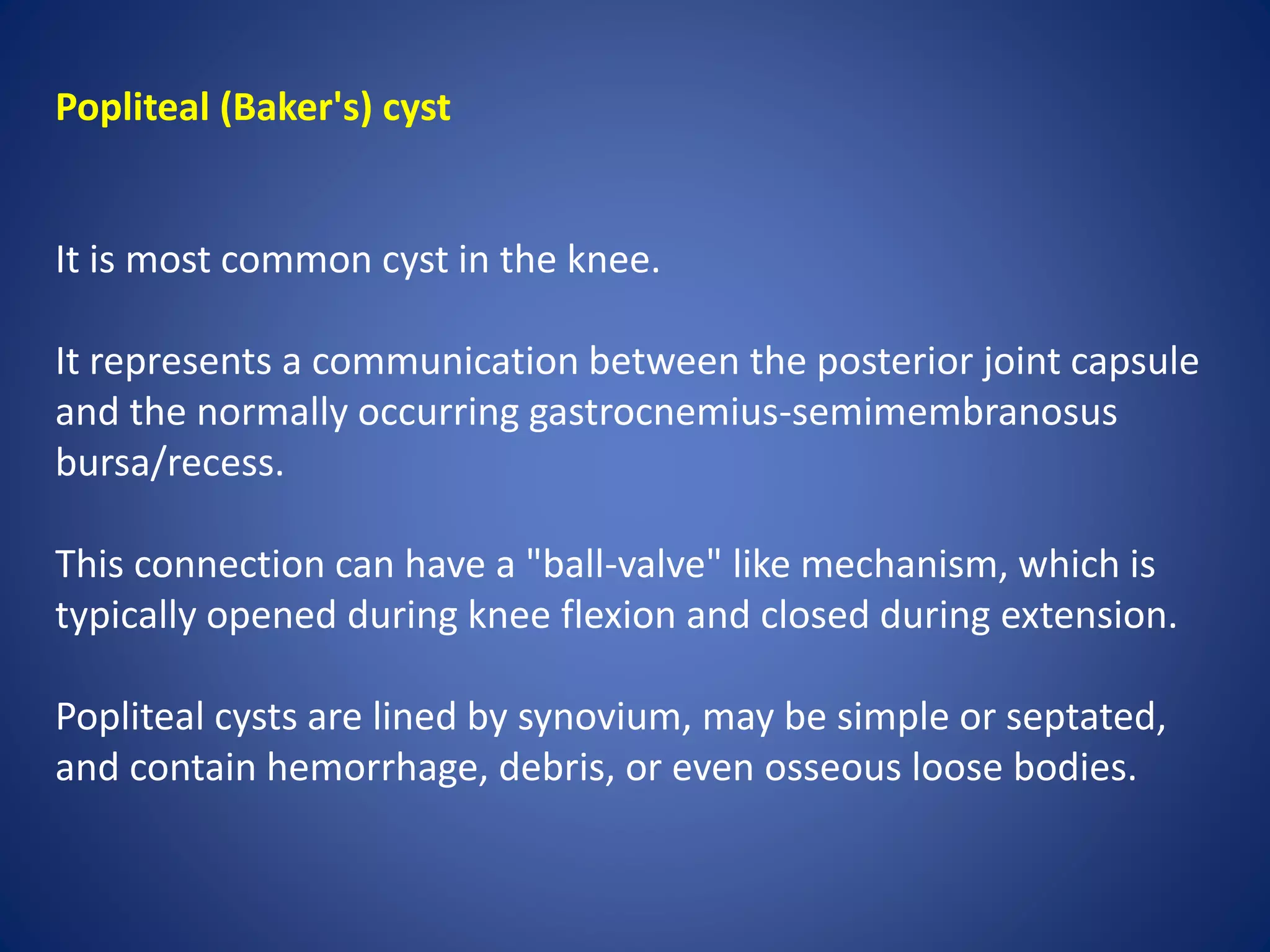 Knee cystic lesions | PPTX