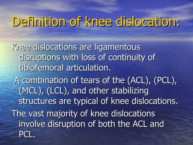 Knee Dislocation 2 | PPT