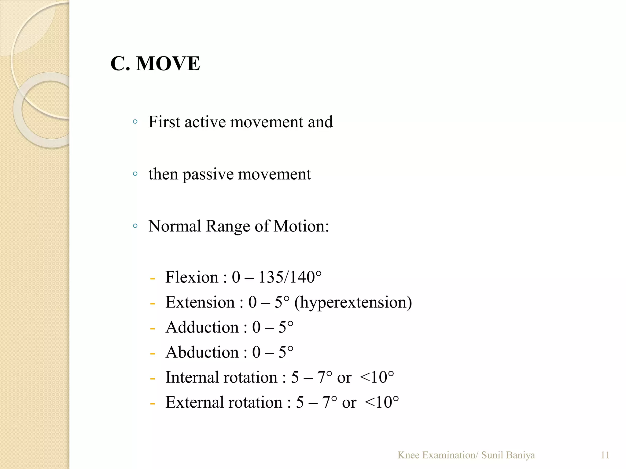 Knee examination | PPTX
