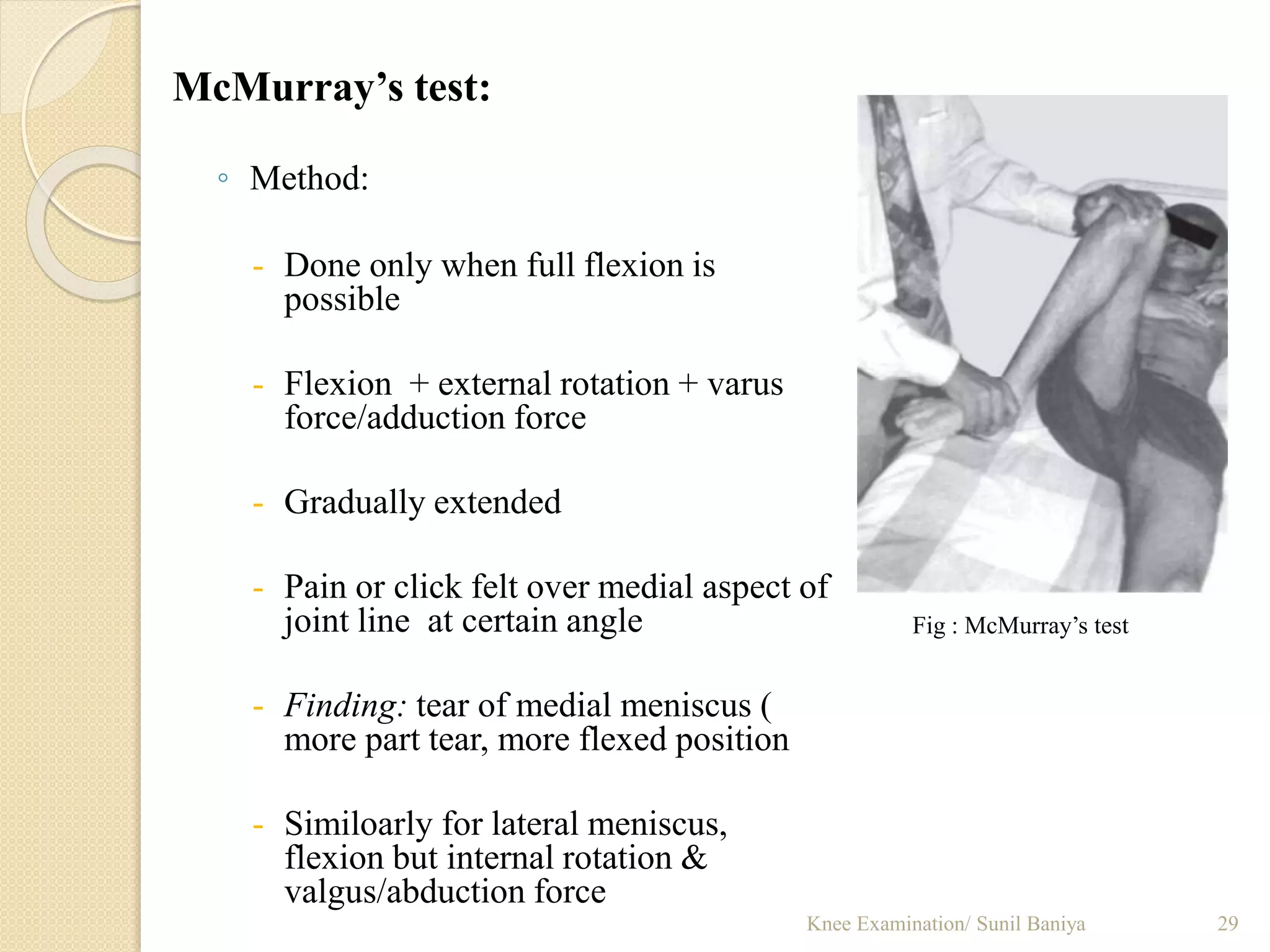 Knee examination | PPTX