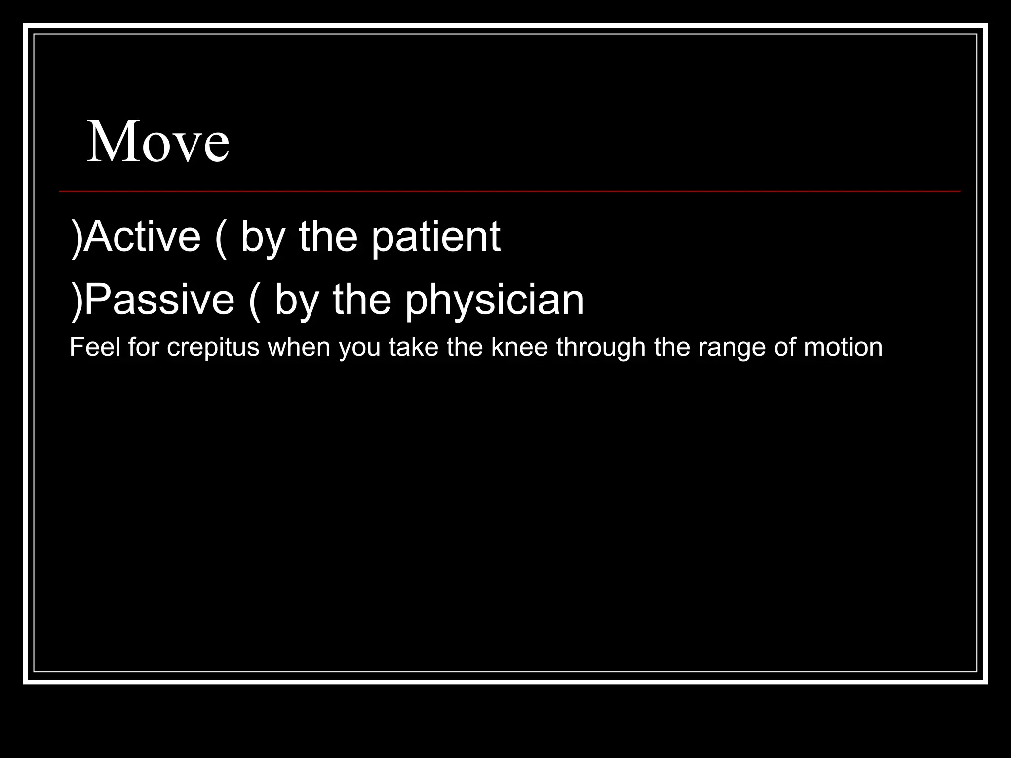 Knee examination (lecture) | PPT