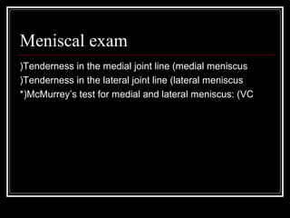 Knee examination (lecture) | PPT