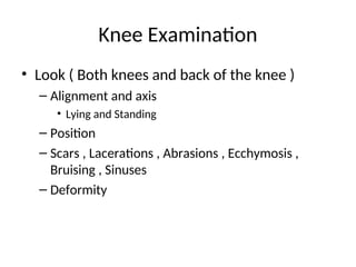 MSK Module Knee Examination in Orthopedics.ppt