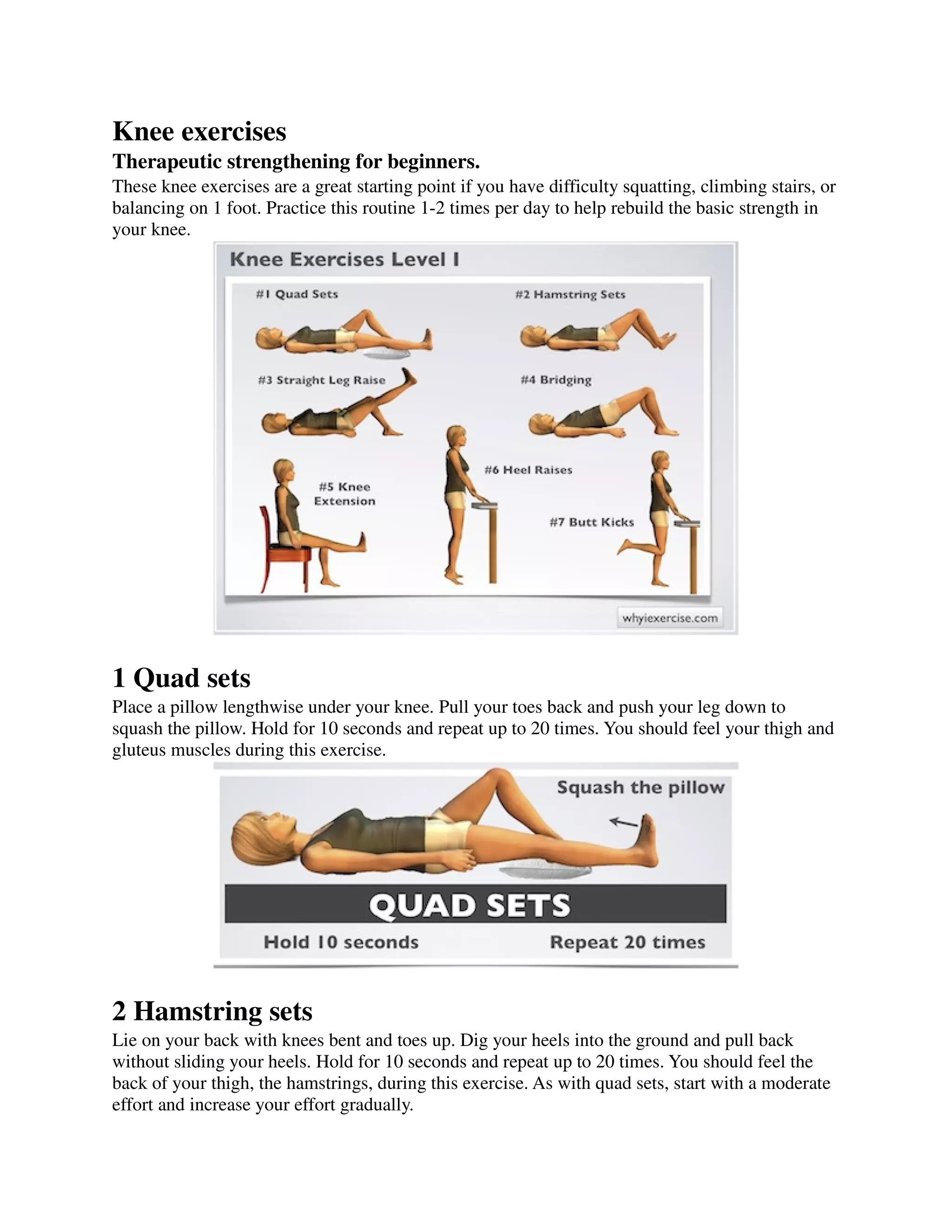 Knee exercises | PDF