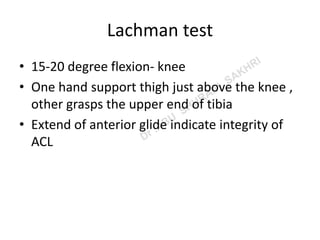 Examination of the Knee joint | PPTX | Death, Injury, or Military ...
