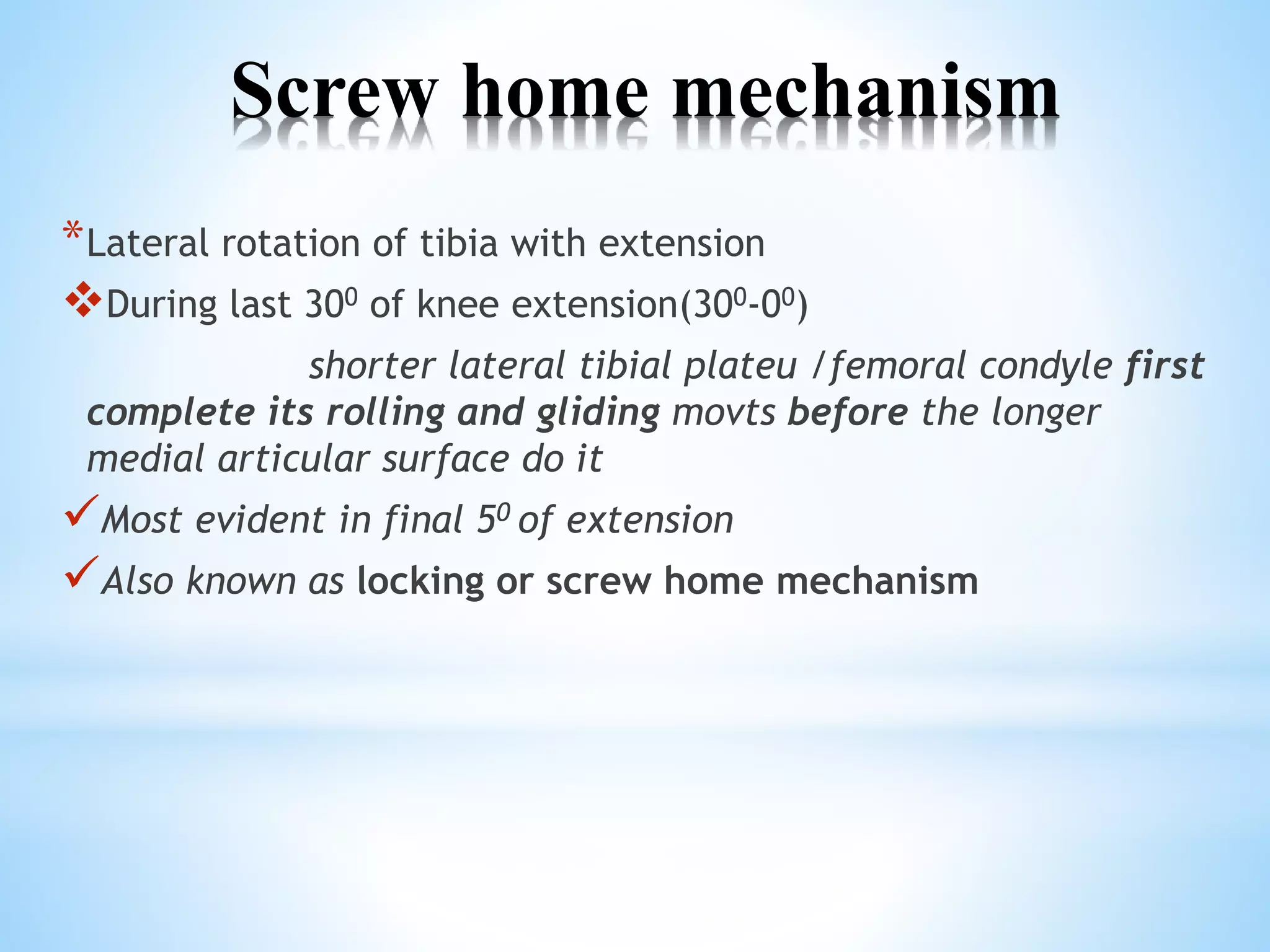 Knee joint anatomy, biomechanics, pathomechanics and assessment | PPTX