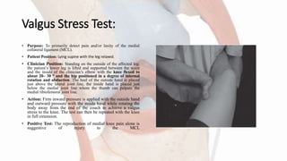 Knee Joint Assessment Tests and Mobilizations | PPTX