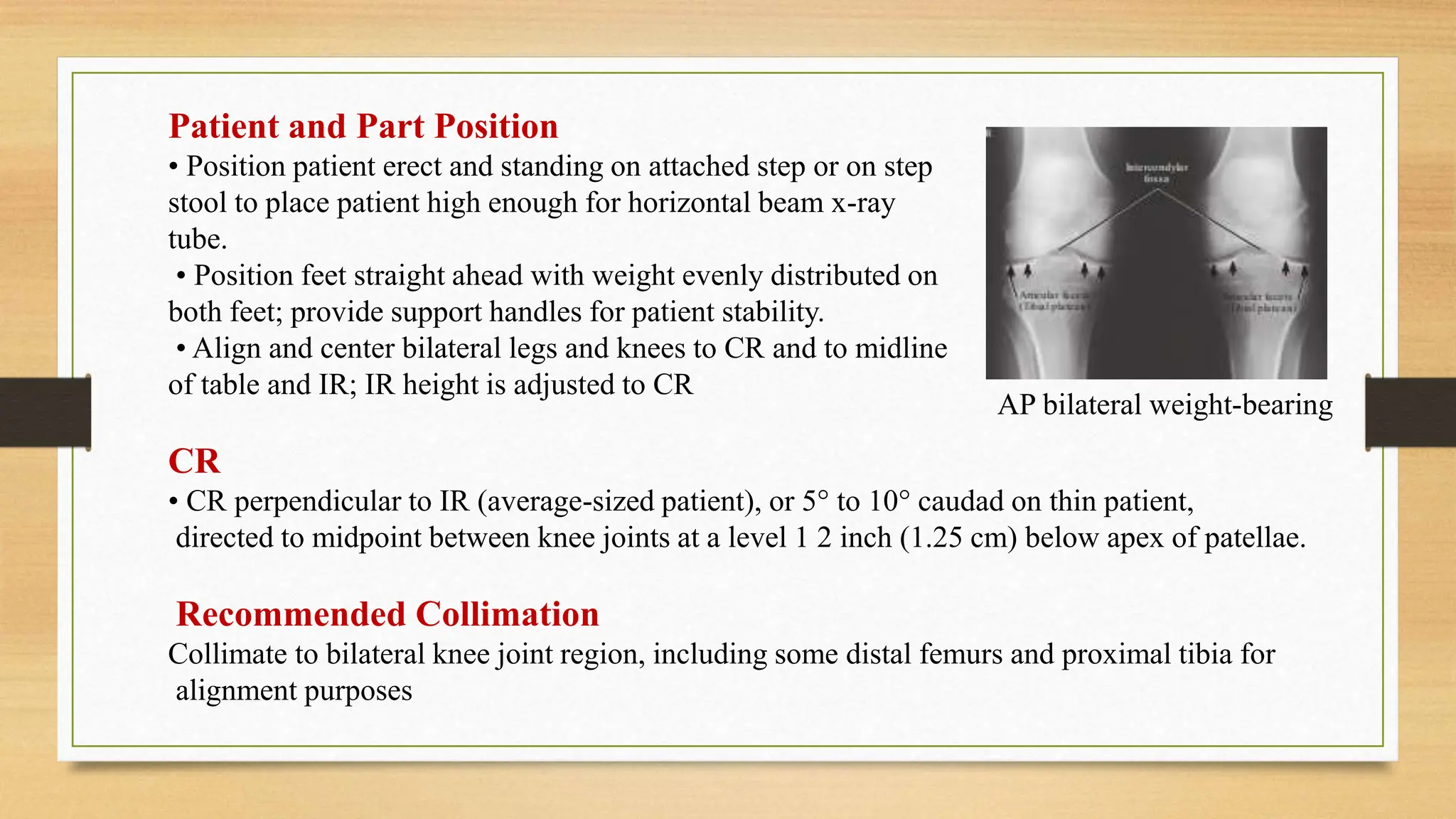 Knee joint (Radiographic projection's) | PPTX