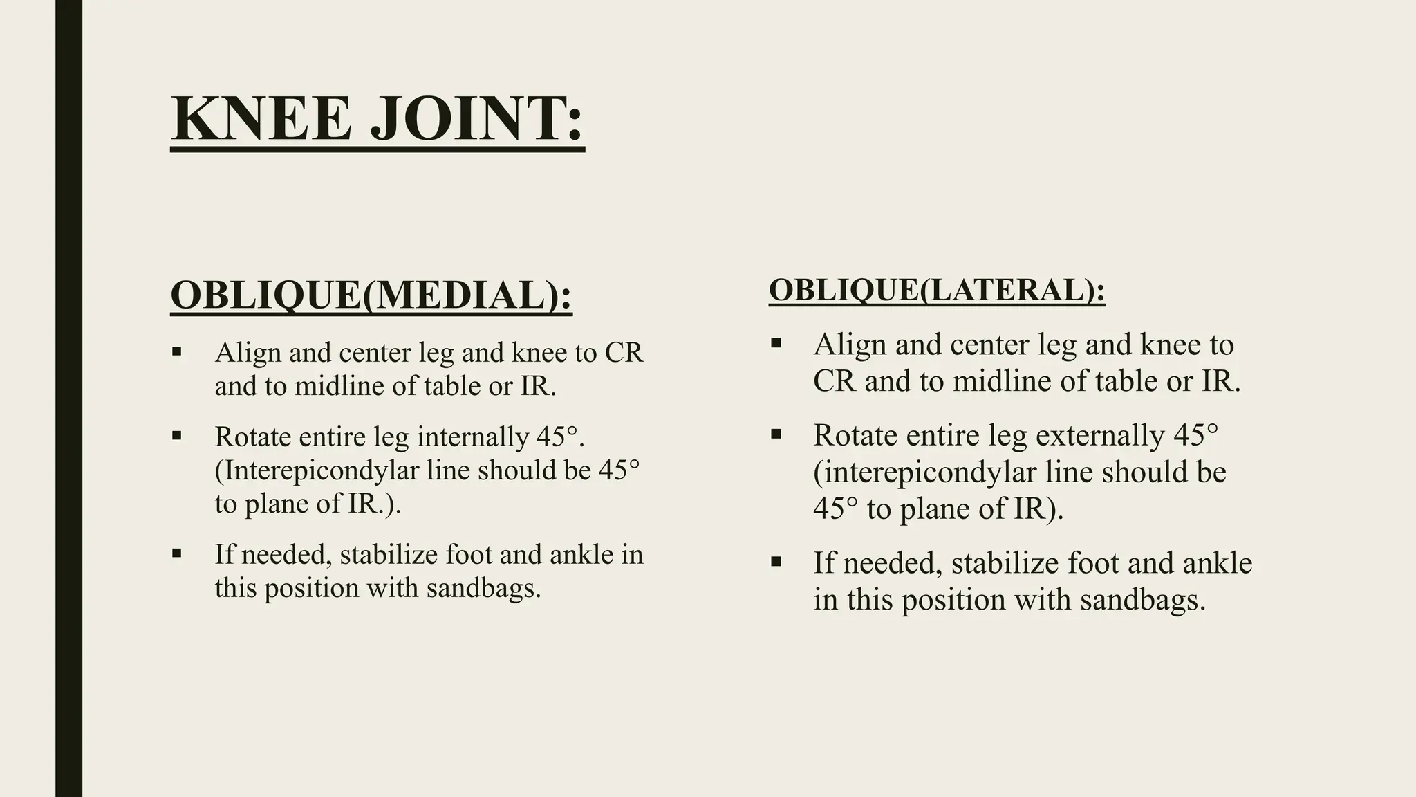 radiography positioning of knee and leg | PPTX