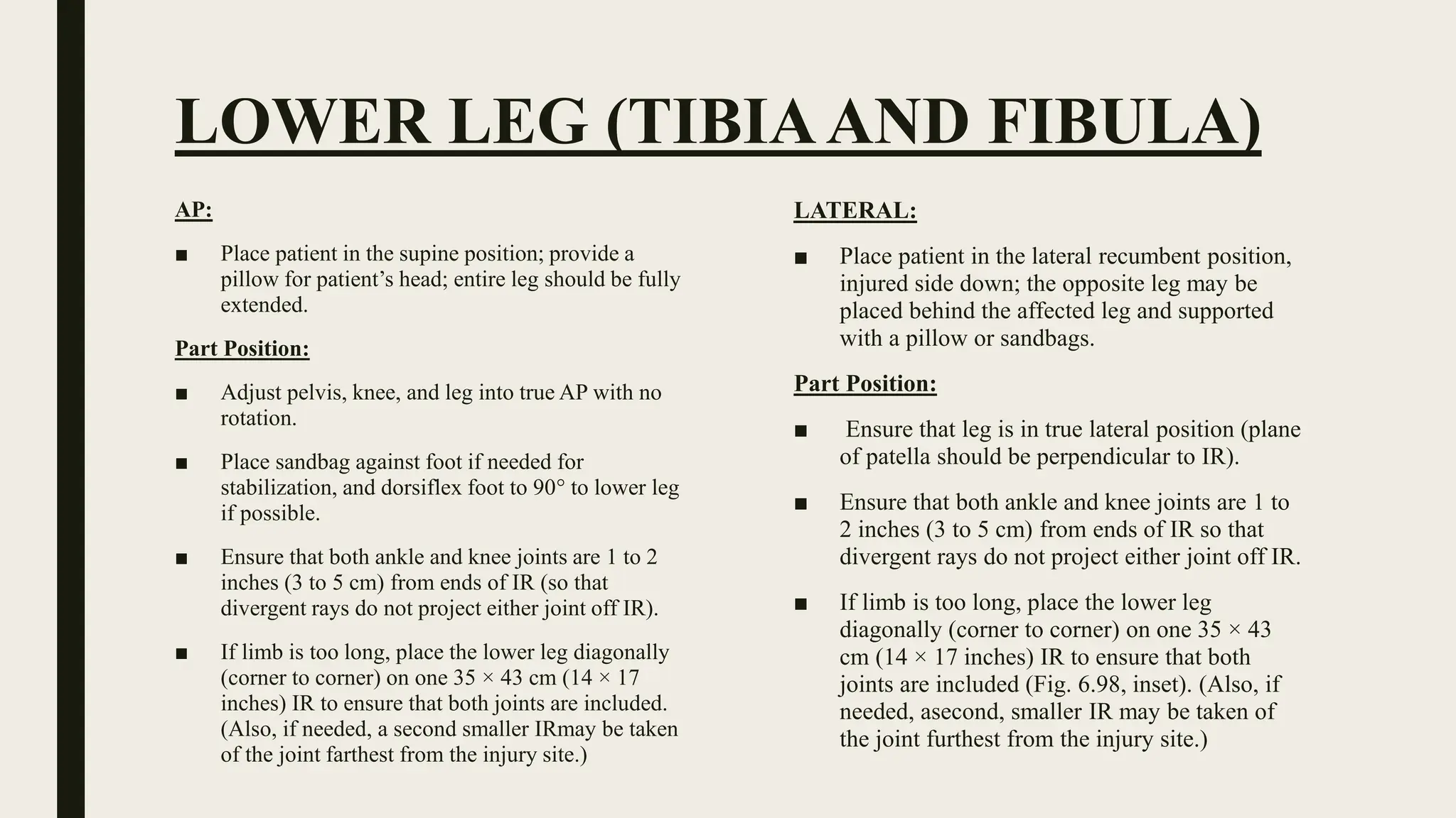 radiography positioning of knee and leg | PPTX