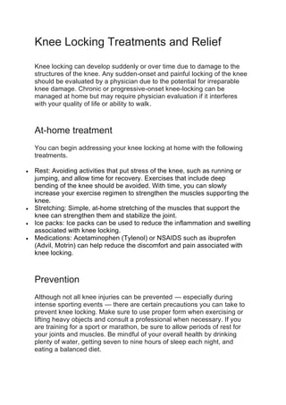 Knee locking & Unlocking | PDF