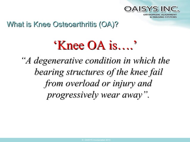 Knee oa is | PPT