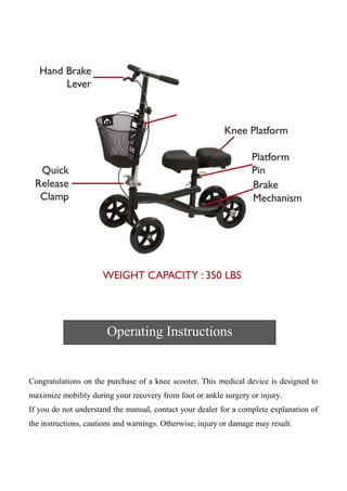 Knee scooter manual (new) | PDF