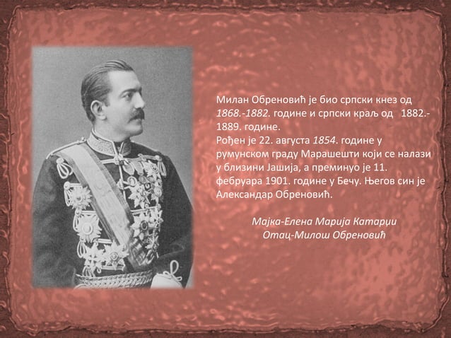 Knez - Kralj Milan Obrenovic - rad ucenika | PDF