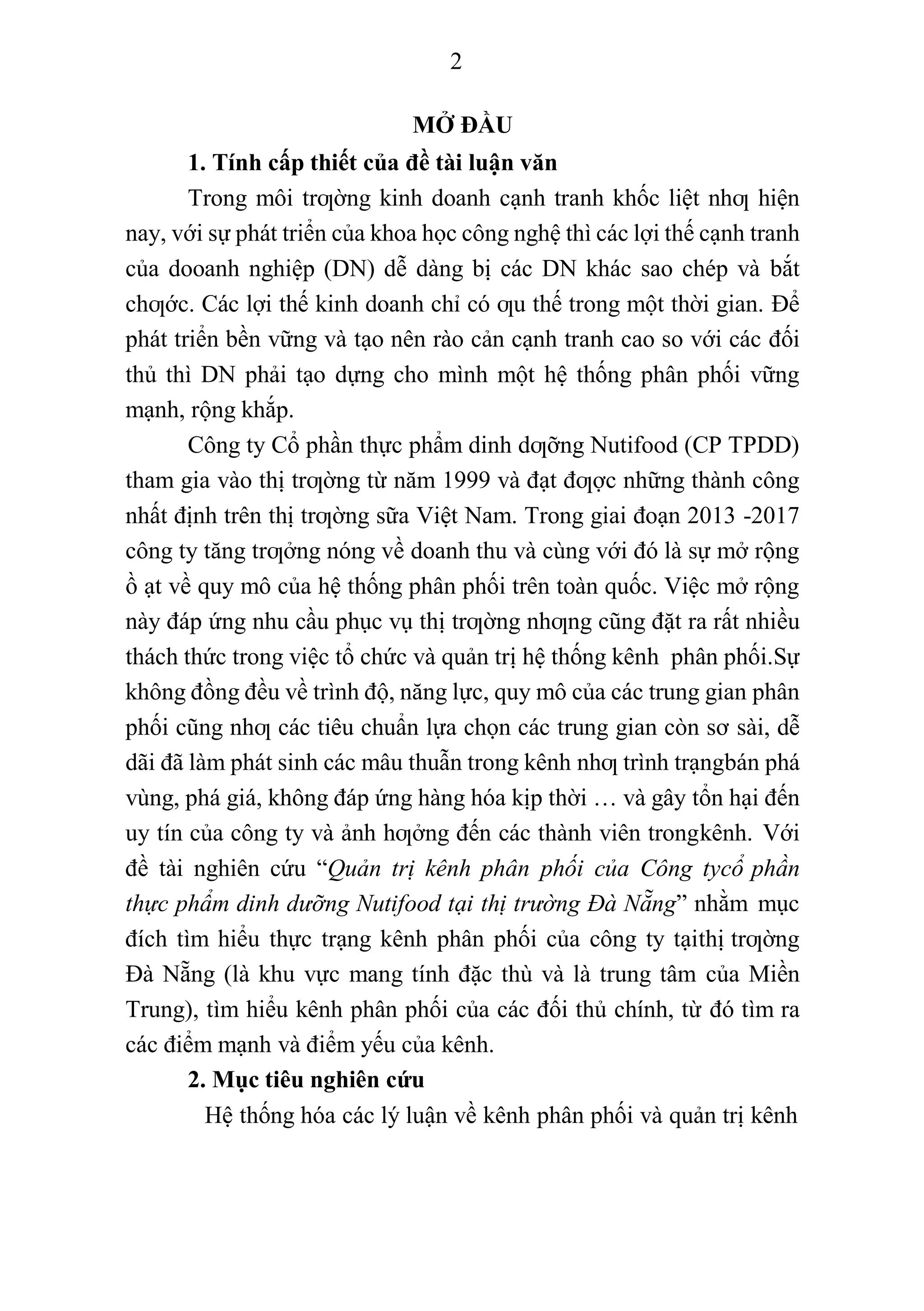Quản trị kênh phân phối của Công ty cổ phần thực phẩm dinh dưỡng ...