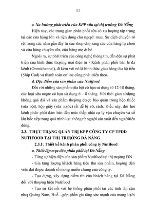 Quản trị kênh phân phối của Công ty cổ phần thực phẩm dinh dưỡng ...