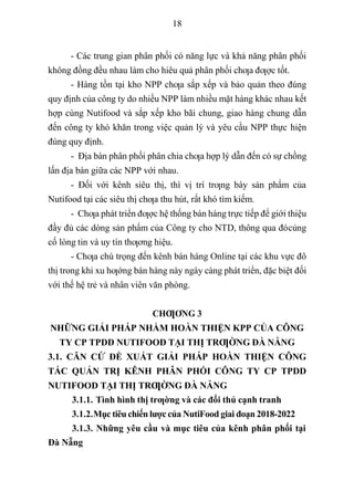 Quản trị kênh phân phối của Công ty cổ phần thực phẩm dinh dưỡng Nutifood tại thị trường Đà Nẵng ...