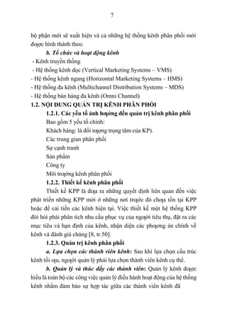 Quản trị kênh phân phối của Công ty cổ phần thực phẩm dinh dưỡng ...