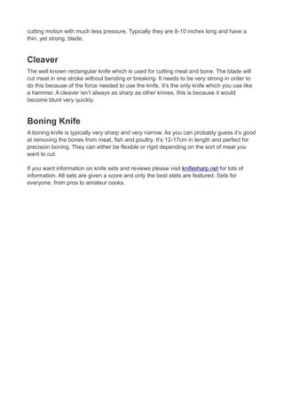 The many types of knife sets | PDF