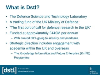 Dstl Academic Engagement (Prof. Tom McCutcheon) | PPTX