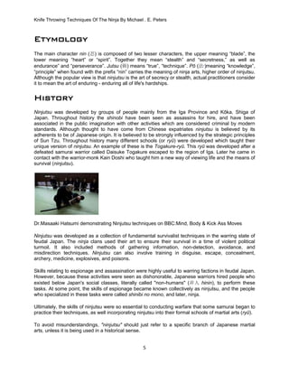 Knife throwing techniques of the ninja | PDF
