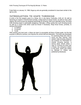 Knife throwing techniques of the ninja | PDF