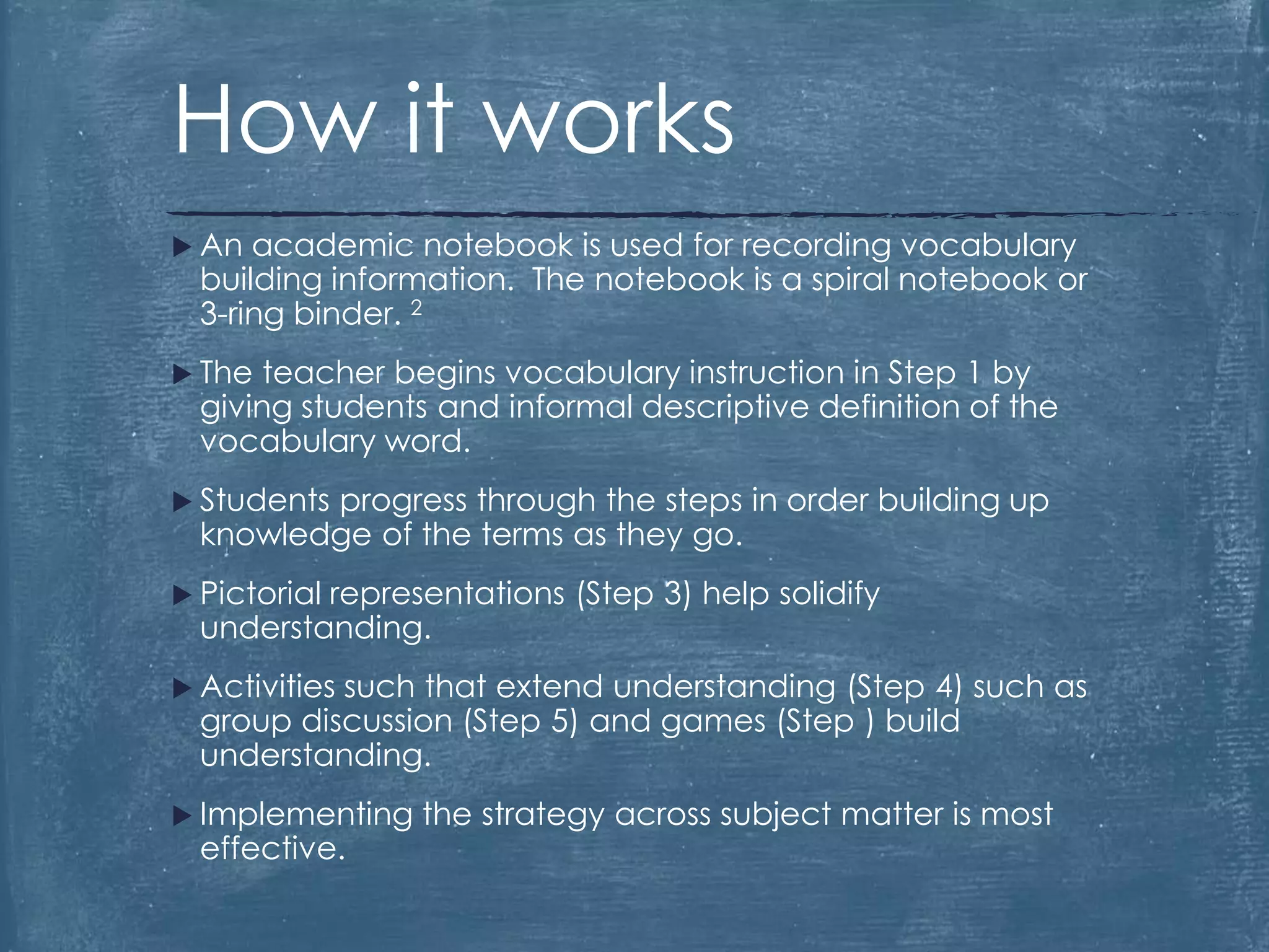 Marzano's 6 Steps for Building Academic Vocabulary | PPTX