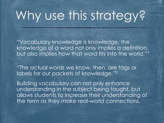 Marzano's 6 Steps for Building Academic Vocabulary | PPTX