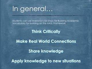Marzano's 6 Steps for Building Academic Vocabulary | PPTX